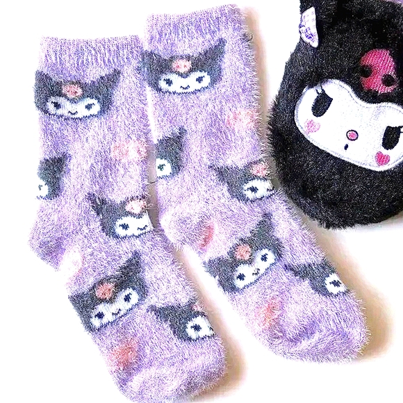Sanrio | Accessories | Sanrio Krumi Purplefluffysocks Newtagssz46 ...